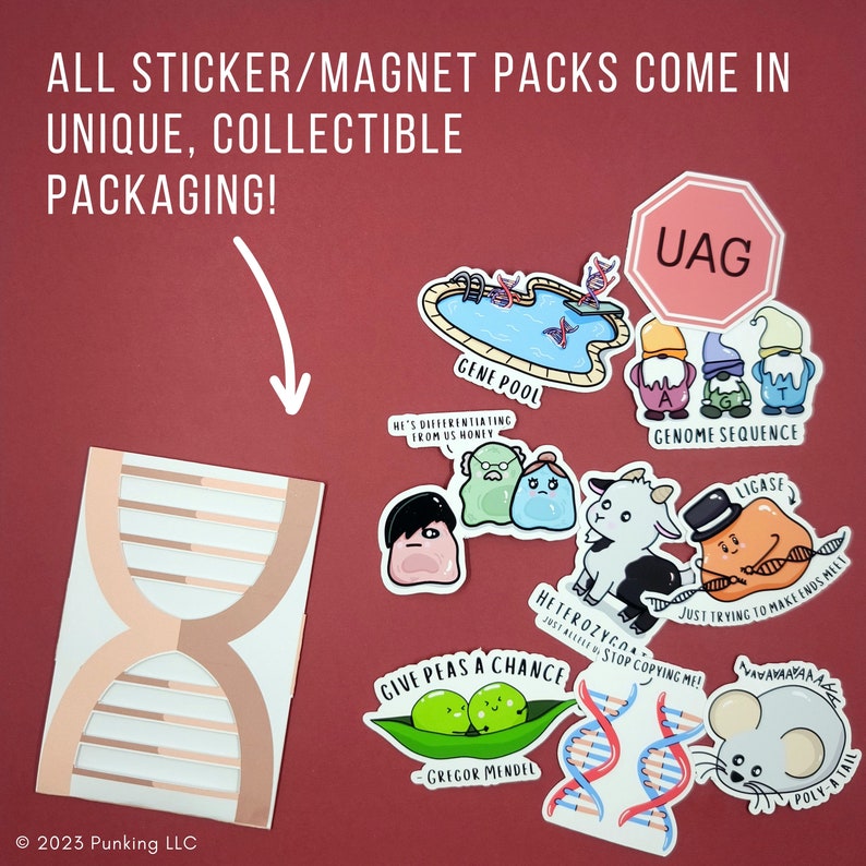 Genetics Pun Stickers Science Biology Genetics Pre-med - Etsy
