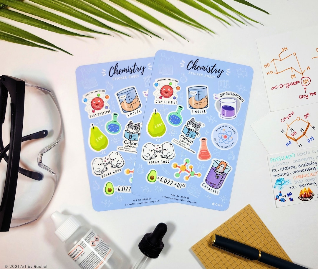 Chemistry Sticker Sheet | Science, Chemistry, Orgo, Pre-med | Bullet ...