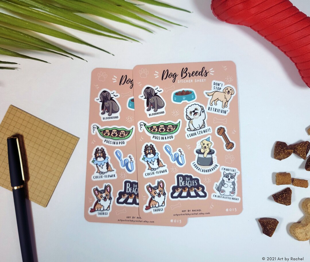 Dog Puns Sticker Sheet | Animals Puns, Cute Dogs, Funny | Bullet ...