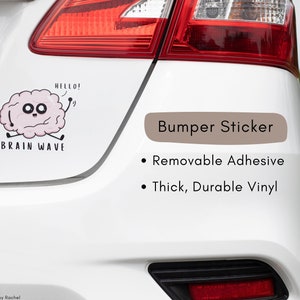 Brain Wave Bumper Sticker | STEM, Science, Neuroscience, Pun | Science ...