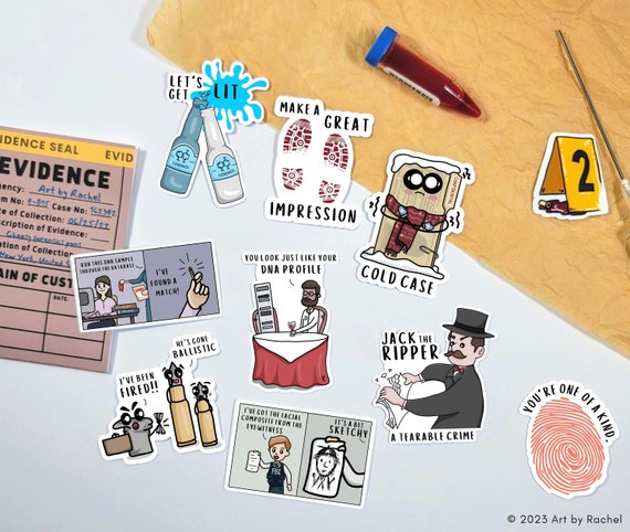 Forensics Pun Stickers Criminology Crime Scene Investigator - Etsy