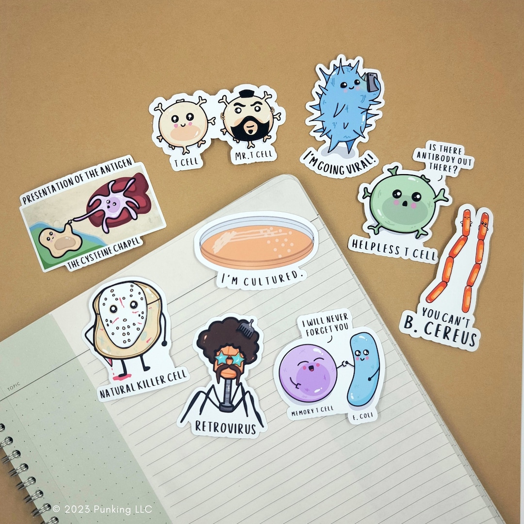 Immunology Pun Stickers | Science, Immunology, Microbiology, Viruses ...