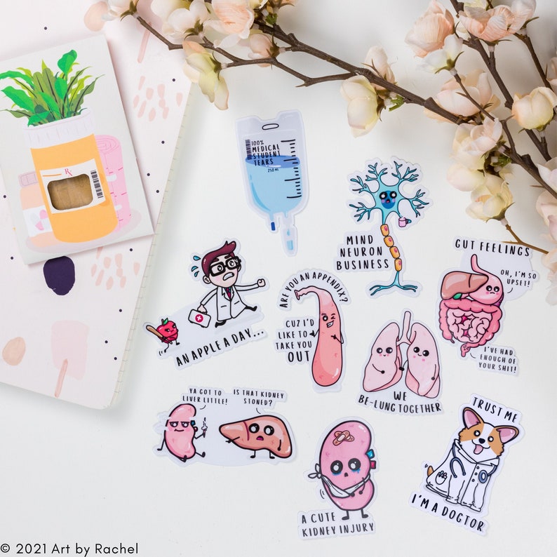 Medical Pun Stickers Science Medicine Pre-med Anatomy - Etsy