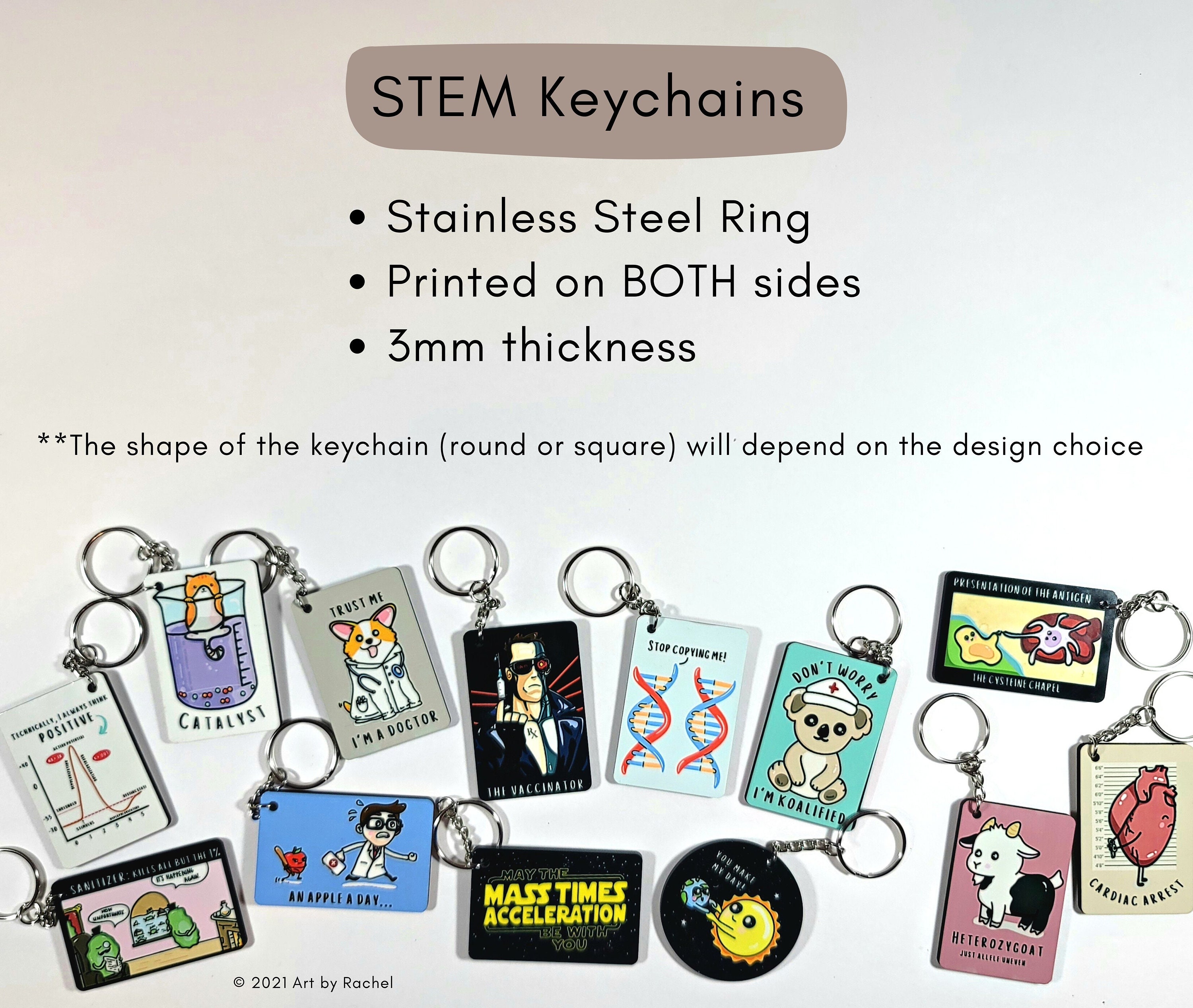 Make Your Own: STEM Keychains Science Chemistry Pre-med | Etsy