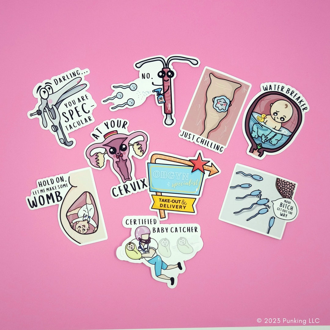 OB/GYN Pun Stickers | Pediatrician, Gynecologist, Obstetrician | Water ...