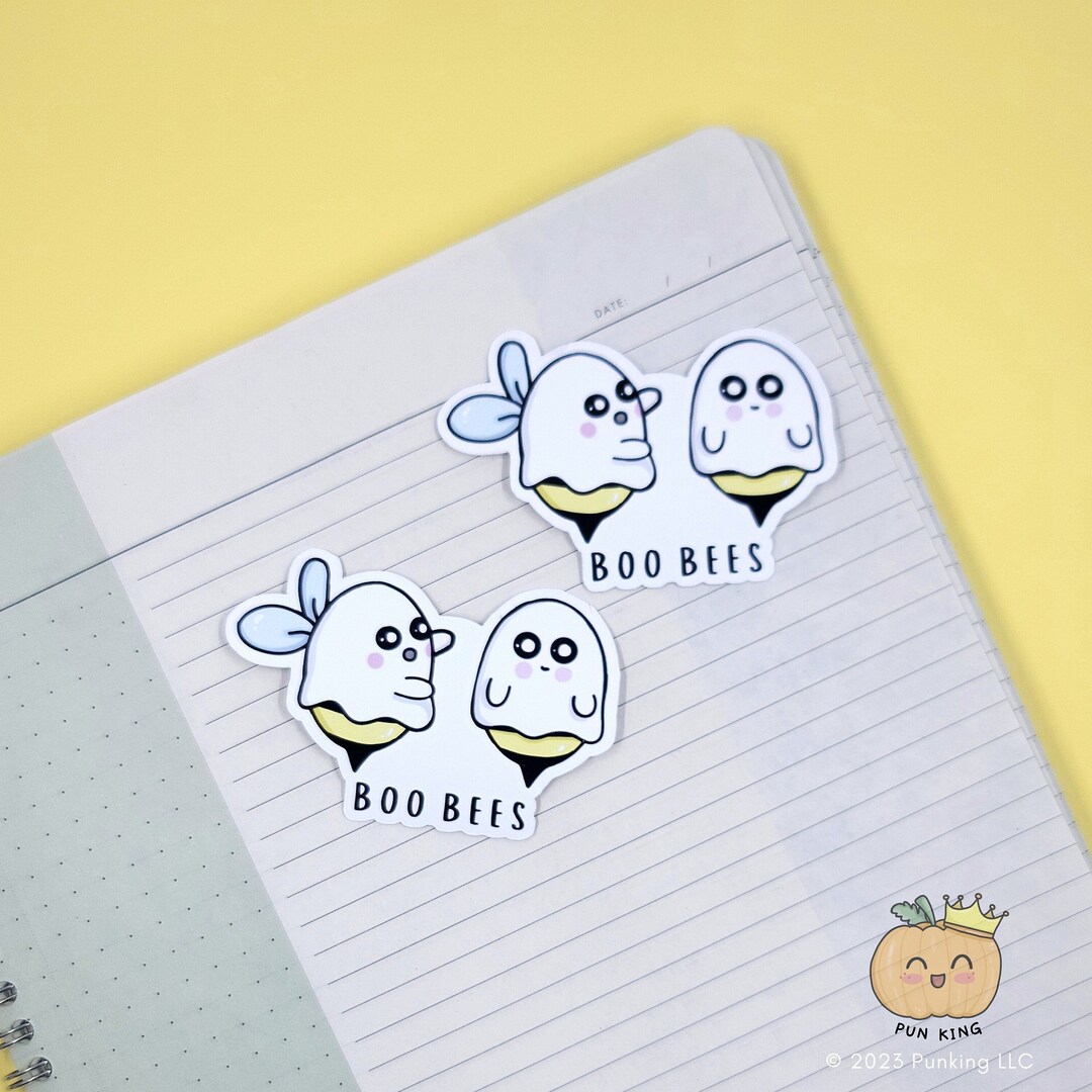 Boo Bees Pun | Sticker or Magnet | Cute Pun, Halloween, Adorable Ghosts ...