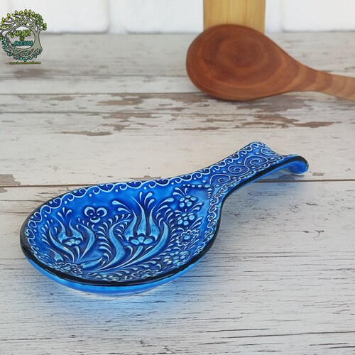 2x Ceramic Spoon Rest Set for Kitchen Unique Handmade Turkish - Etsy