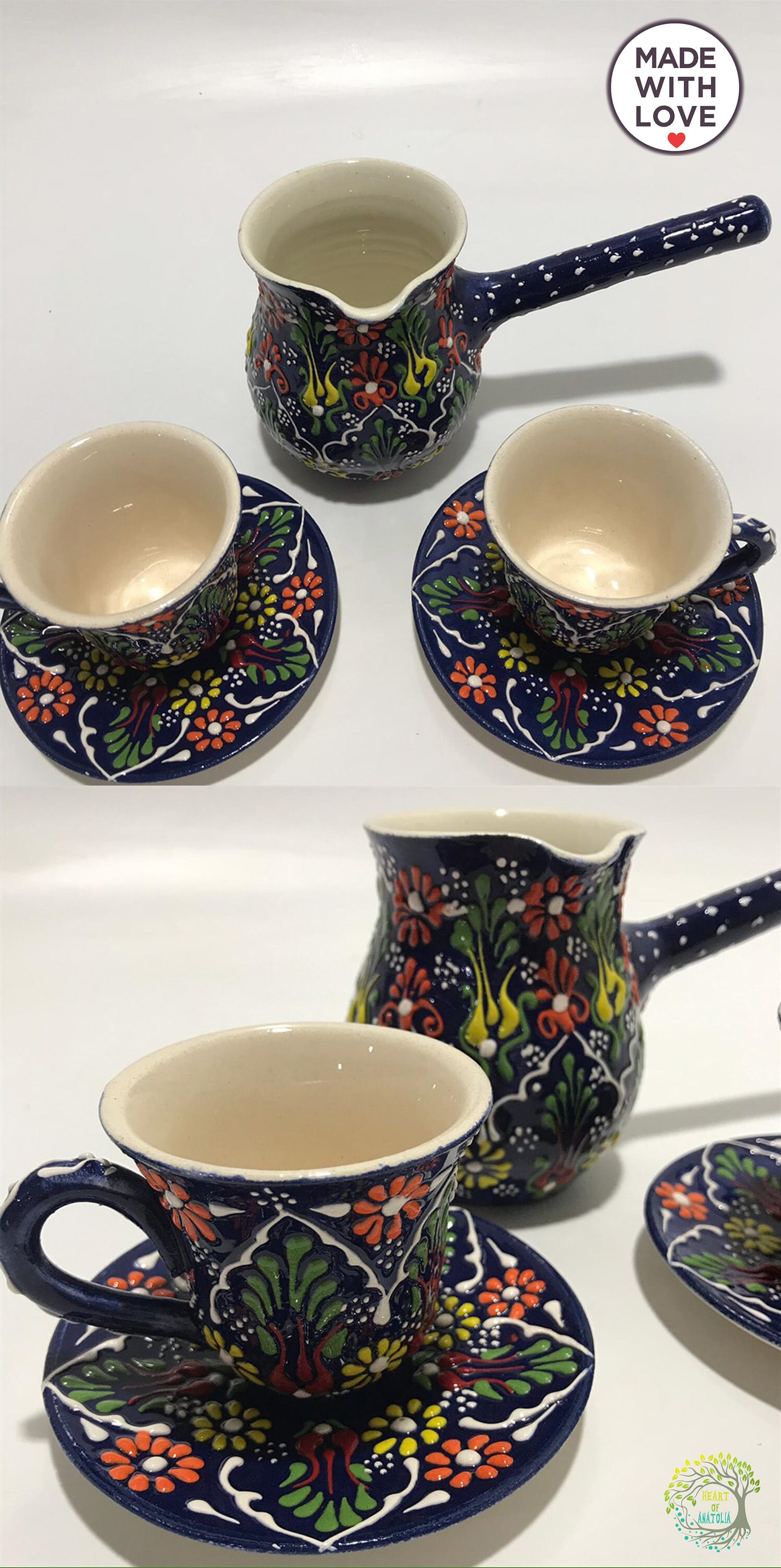 Ceramic Mug Set & Coffee Pot Turkish Coffee Espresso Cup | Etsy