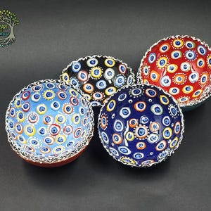 Ceramic Evil Eye Bowls Set - Handmade Large Colorful Greek Pottery for ...