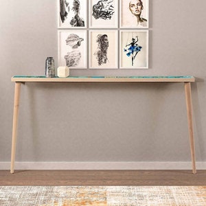 Console Table | Handmade Wood & Stone Unique Side Table | Unique ...
