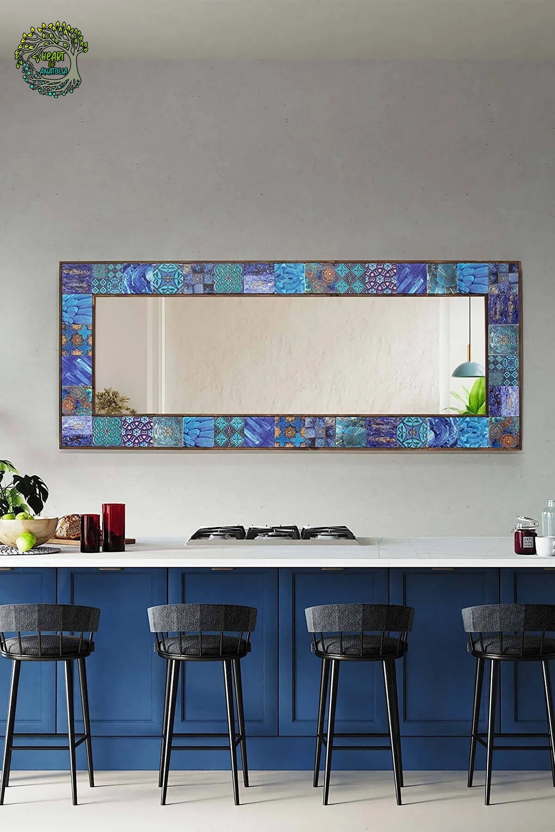 Mosaic Tile Mirror | Boho Full Length Floor or Wall Mirror - Etsy