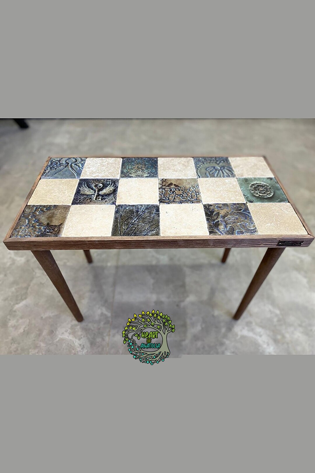 Unique Coffee Table | Wood & Stone Unique Side Table | Reclaimed ...