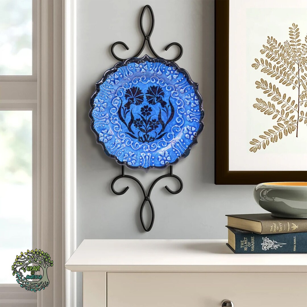 5'' Ceramic Wall Hanging Plate | Handmade Turkish Porcelain Decorative ...
