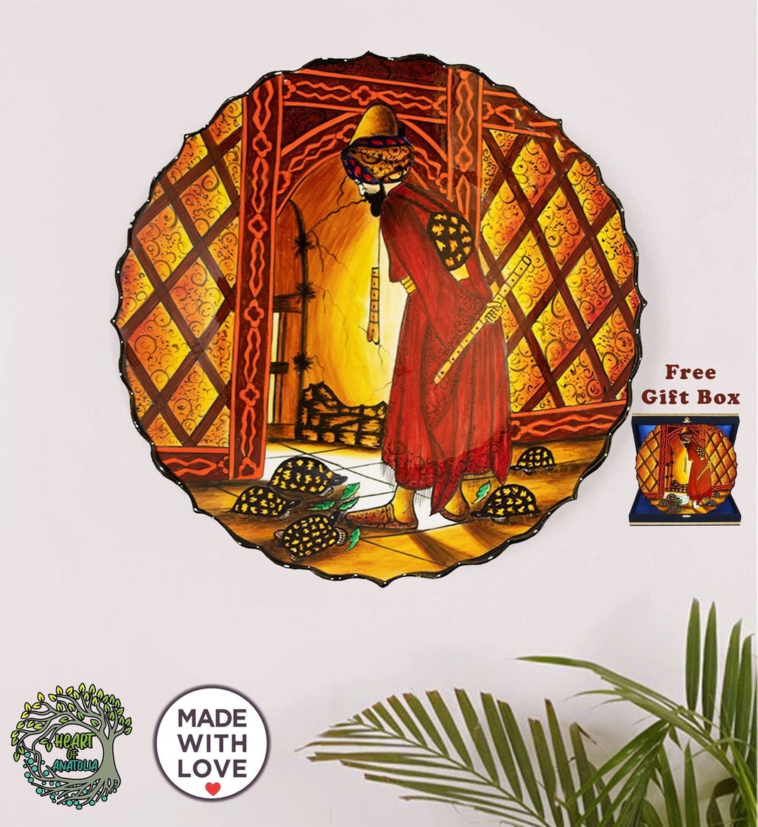 16" the Tortoise Trainer Handpainted Wall Hanging Plate , Unique ...