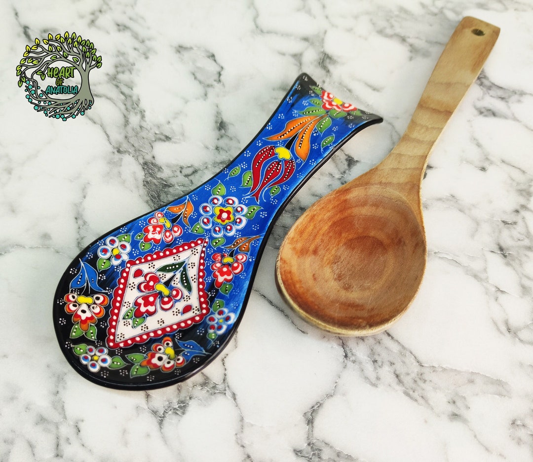 Spoon Rest Ceramic Handmade | Kitchen Utensil Spoon Holder | Turkish ...