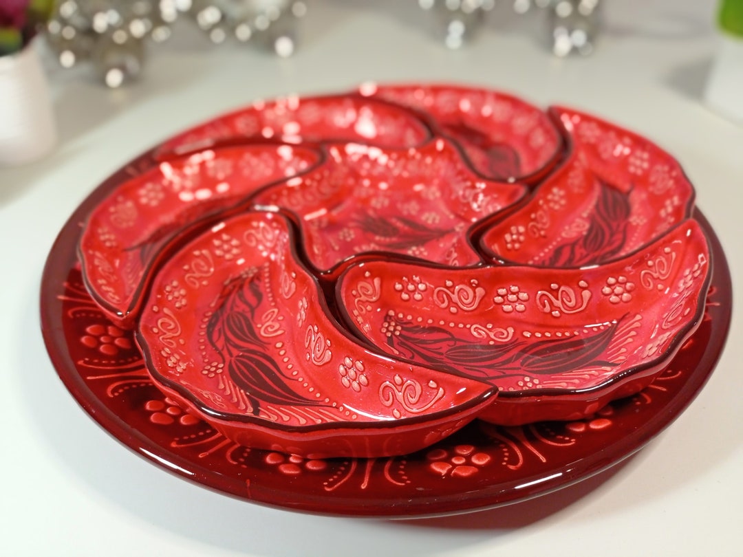 Ceramic Plates Tray Set of 8 | Breakfast Dinnerware Appetizer Snack ...