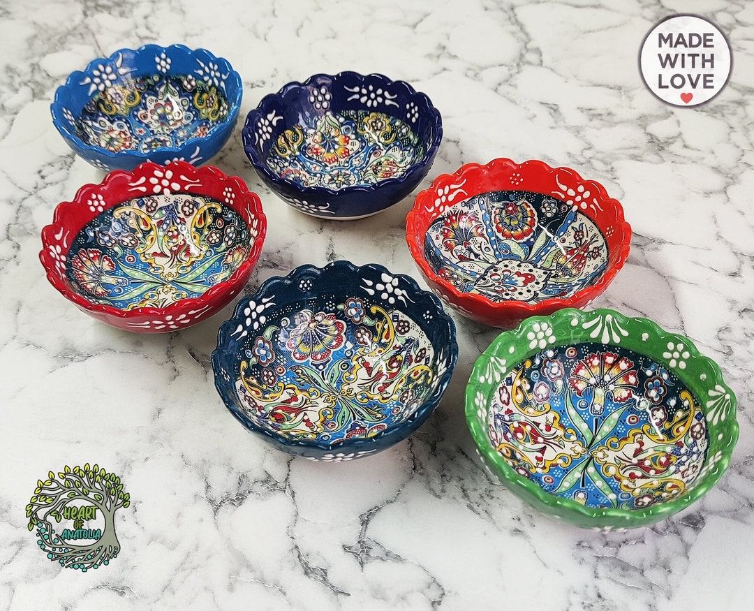 Bowls Set Unique Turkish Handmade Pottery | Nuts Snack Soup Pasta ...