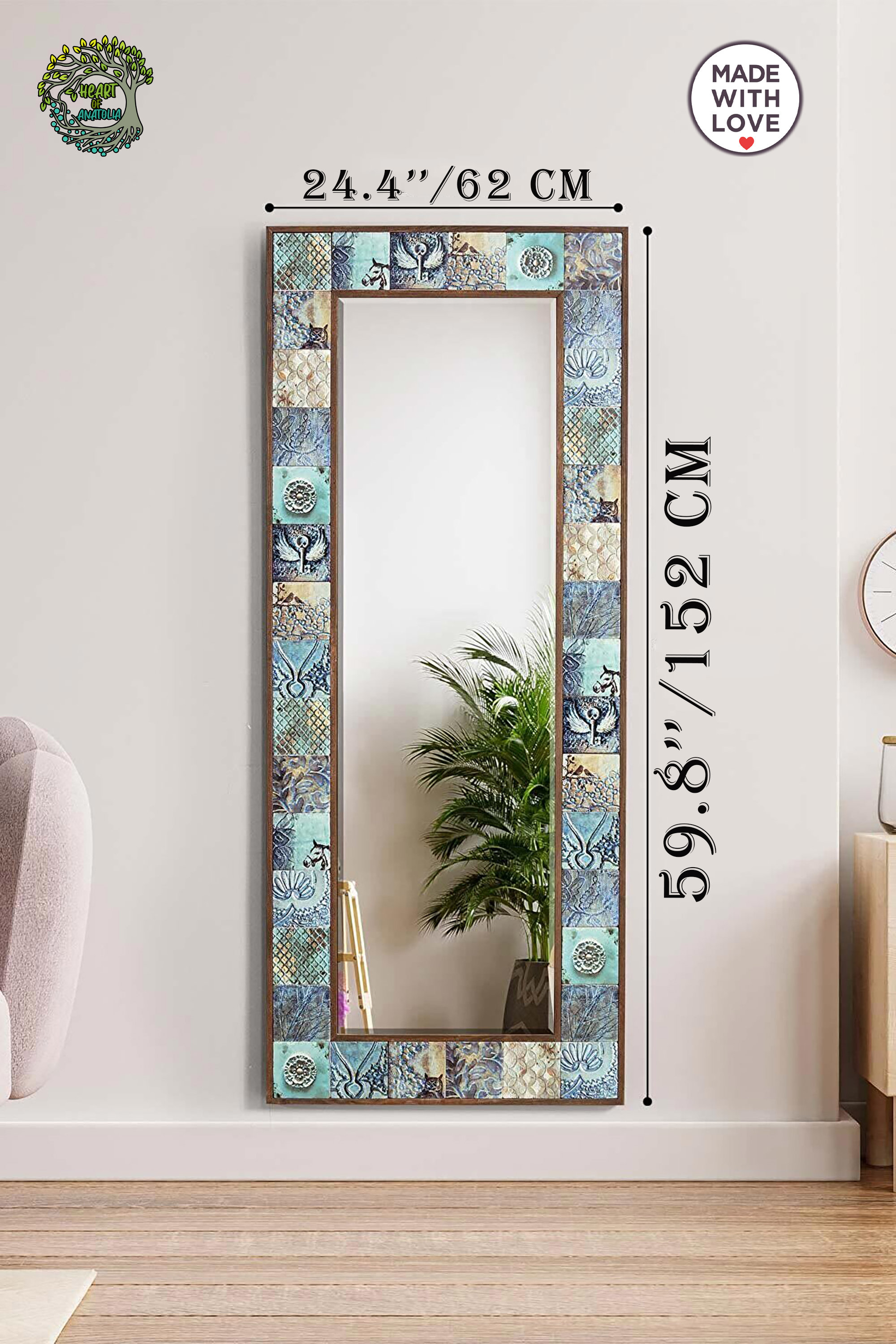 Boho Mirror Wall Decor Mirror Art Full Lenght Boho Mosaic - Etsy