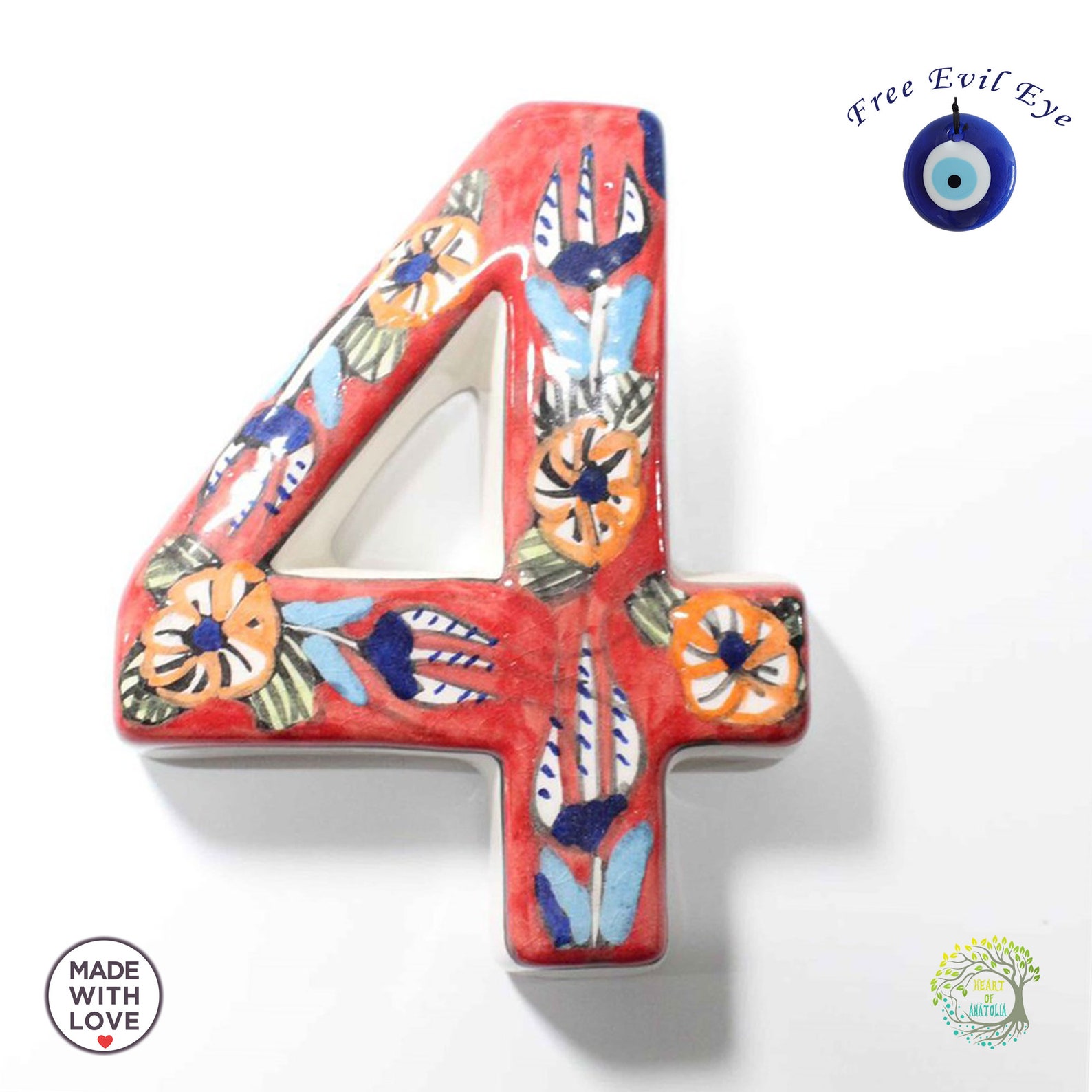 Personalized Handmade Ceramic Door Signs Home Office Front Red - Etsy