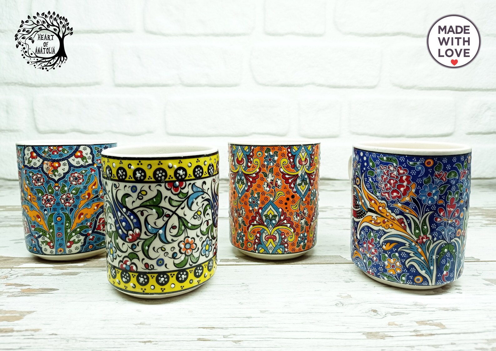 Handmade Ceramic Mug Traditional Decorative Turkish Pottery - Etsy