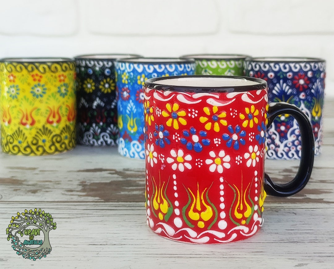 Turkish Ceramic Coffee Mug | Handmade Espresso Mug | Turkish Coffee Tea ...