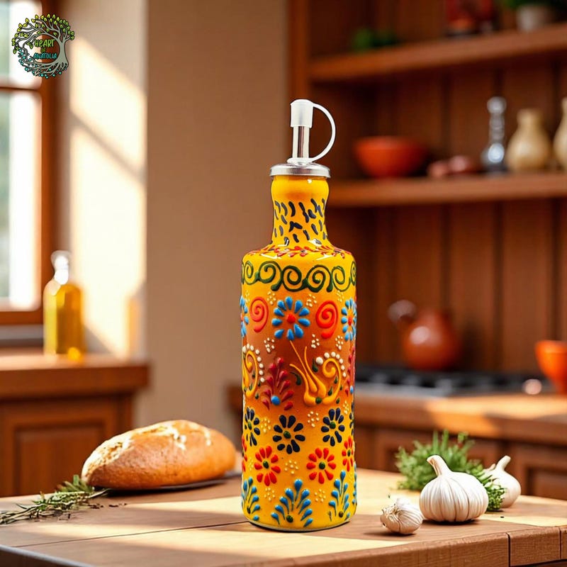 Olive Oil Cruet Floral - Etsy