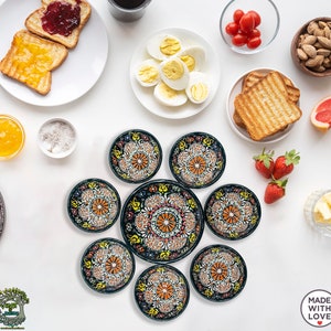 Ceramic Dinnerware Serving Tray Bowls 9 Pieces Set | Unique Breakfast ...