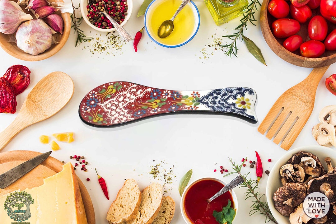 Unique Italian Ceramic Spoon Rest Kitchen Utensil Holder Handmade Italy ...