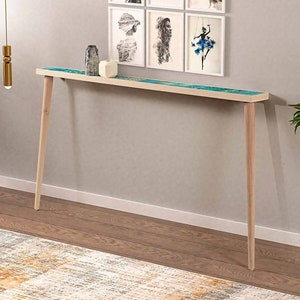 Console Table | Handmade Wood & Stone Unique Side Table | Unique ...