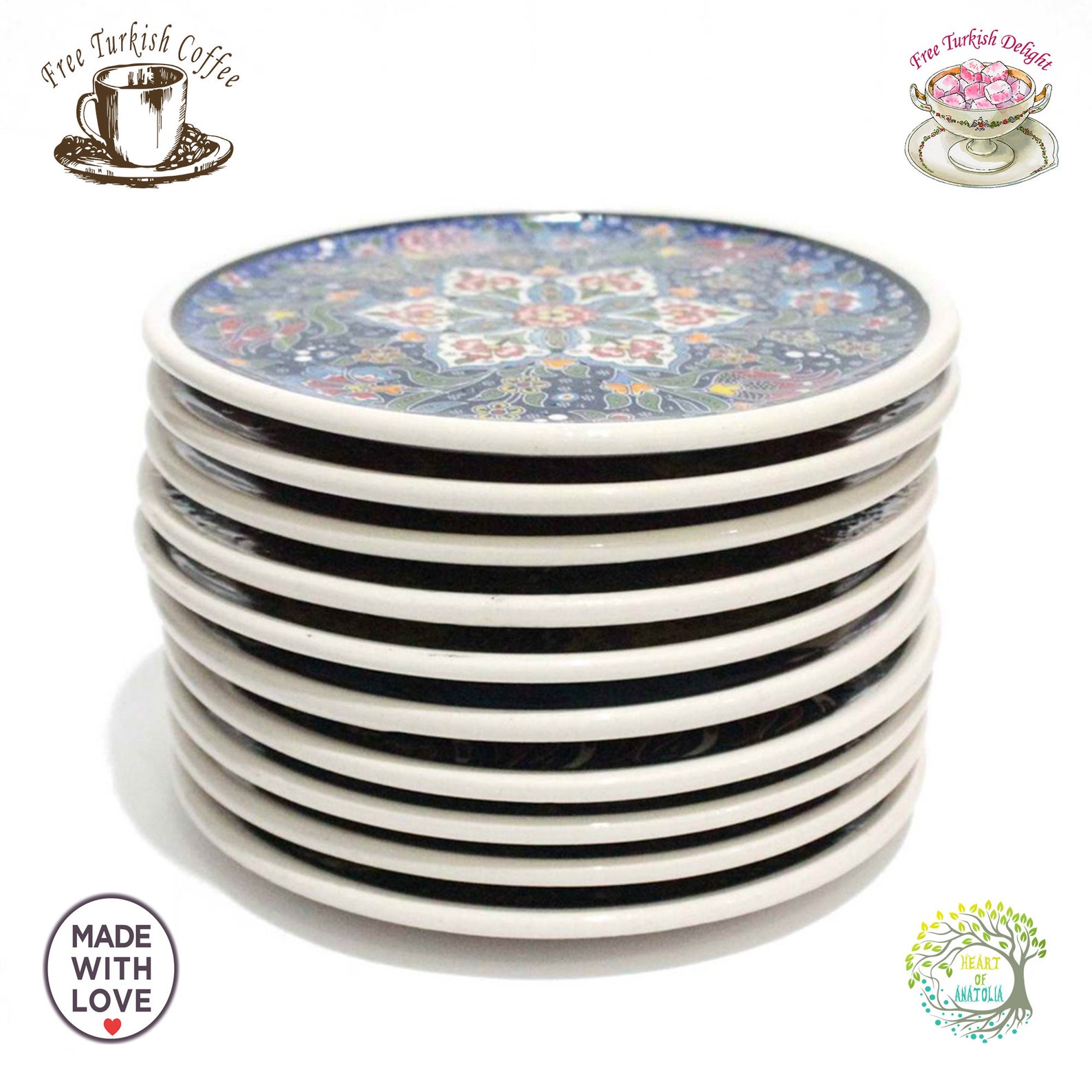 6 Pcs Decorative Serving Cake Dessert Plates Set of 6 - Etsy