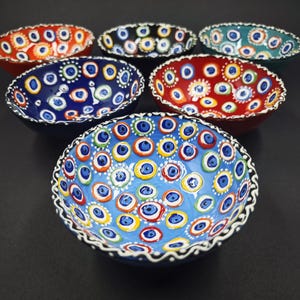 Ceramic Evil Eye Bowls Set - Handmade Large Colorful Greek Pottery for ...