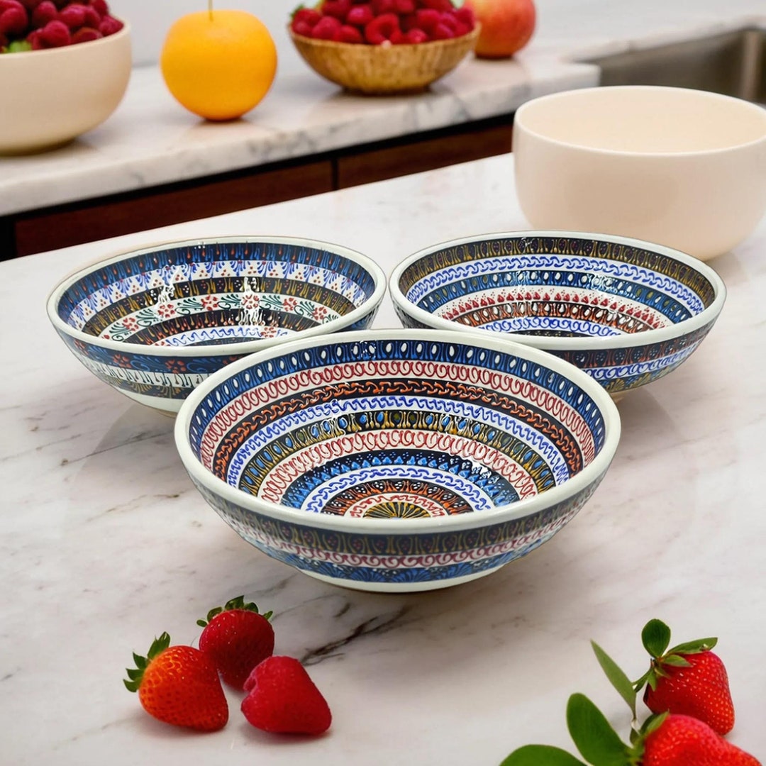 Handmade Rustic Ceramic Bowls 8" | Perfect for Pasta Soup Salad or ...