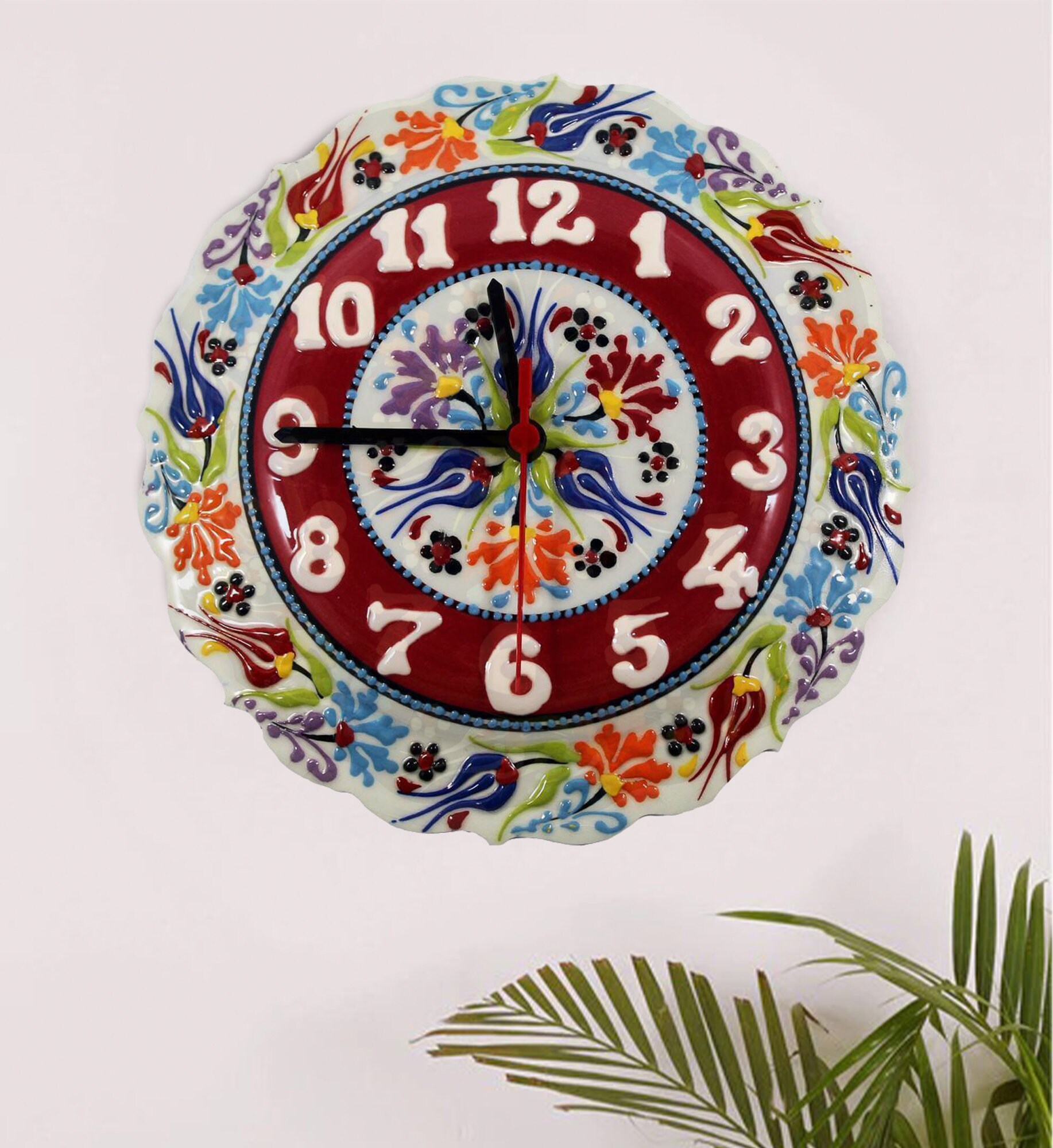 Large Ceramic Kitchen Wall Clock Round Square Turkish - Etsy