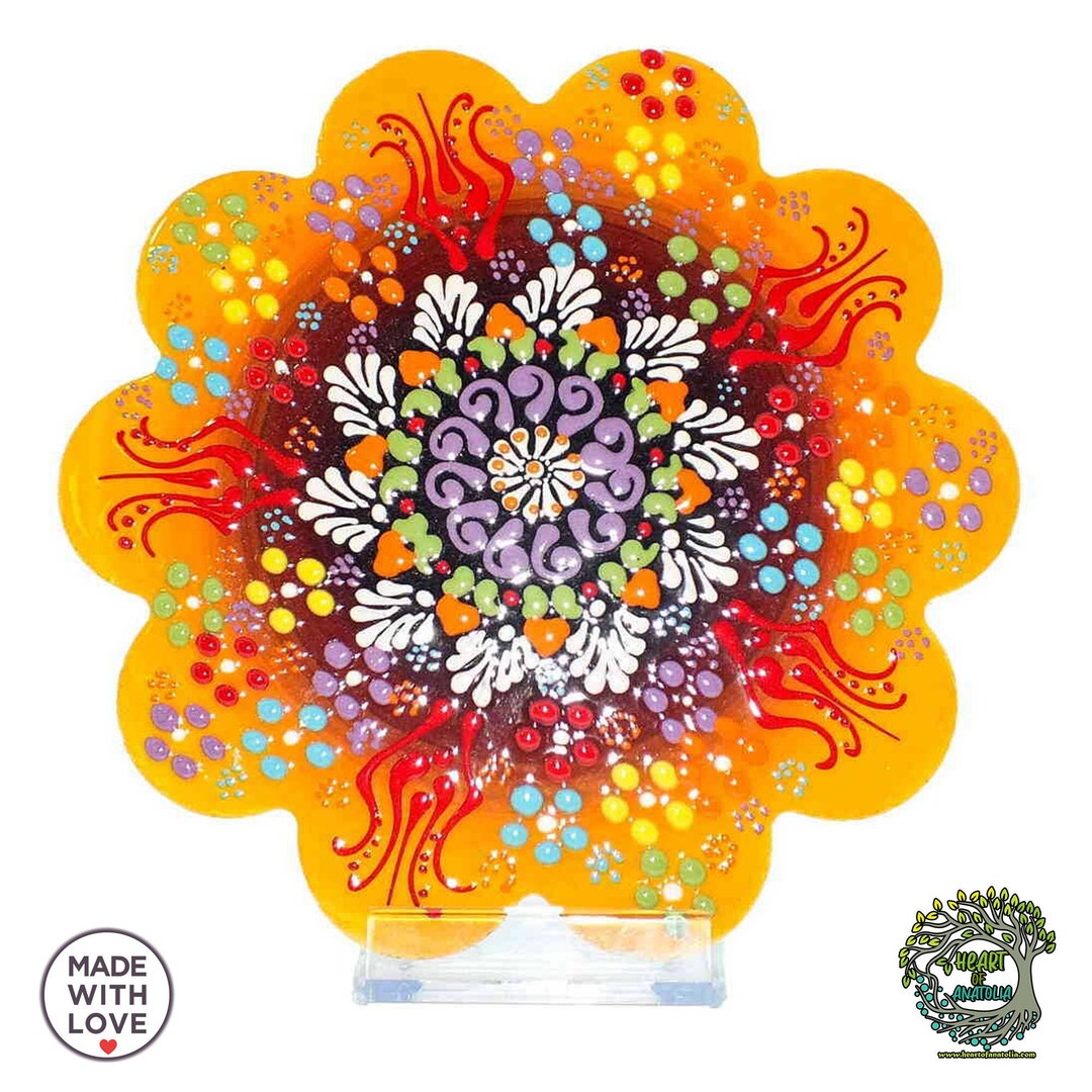 Hand-painted Turkish Ceramic Trivet | Floral Moroccan Kitchen Decor (7 ...