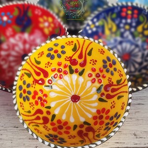 6x Handmade Ceramic Bowls Set | Small Turkish Pottery Dinnerware ...