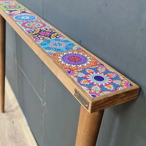 Console Table | Handmade Wood & Stone Unique Side Table | Unique ...