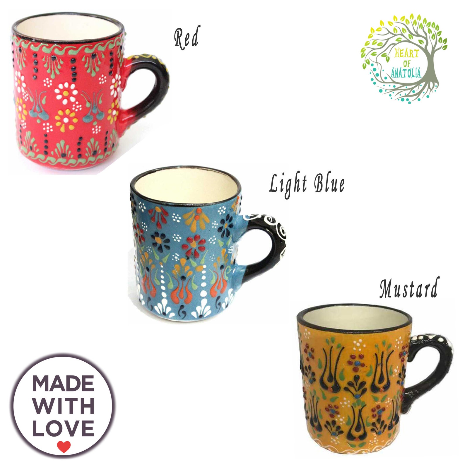 Handmade Embossed Ceramic Cups Handpainted Coffee Herbal - Etsy