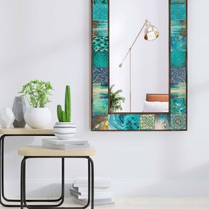 Boho Mirror | Wall Decor Mirror Art | Full Lenght Boho Mosaic Large ...