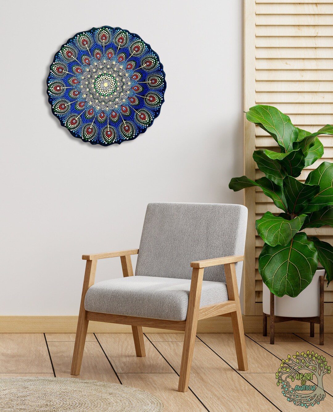 Turkish Ceramic Macrame Wall Plate 12" | Decorative Macrame Plate for ...