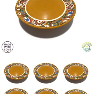 Set of 6 Ceramic Dessert Cake Serving Plates Colorfull Handmade ...