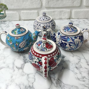 Handmade Turkish Ceramic Teapot | Floral Design , Tea Lover Gift - Etsy