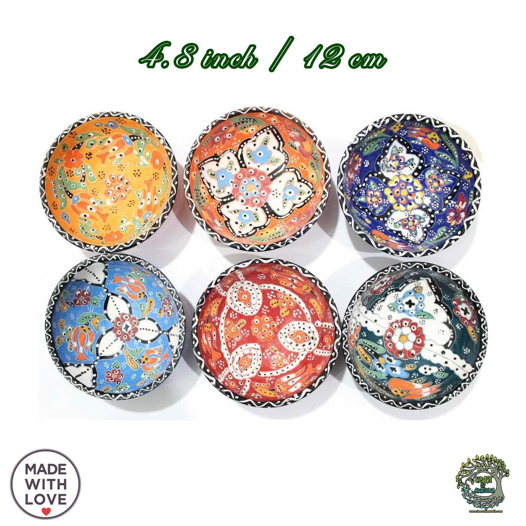 6 Pieces Large Ceramic Soup Rice Dessert Pudding Breakfast Serving ...