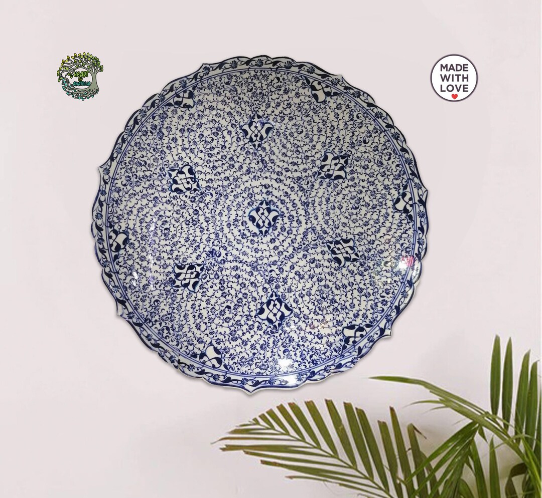 16" Decorative Large Wall Plate 40 Cm | Handmade Turkish Ceramic ...