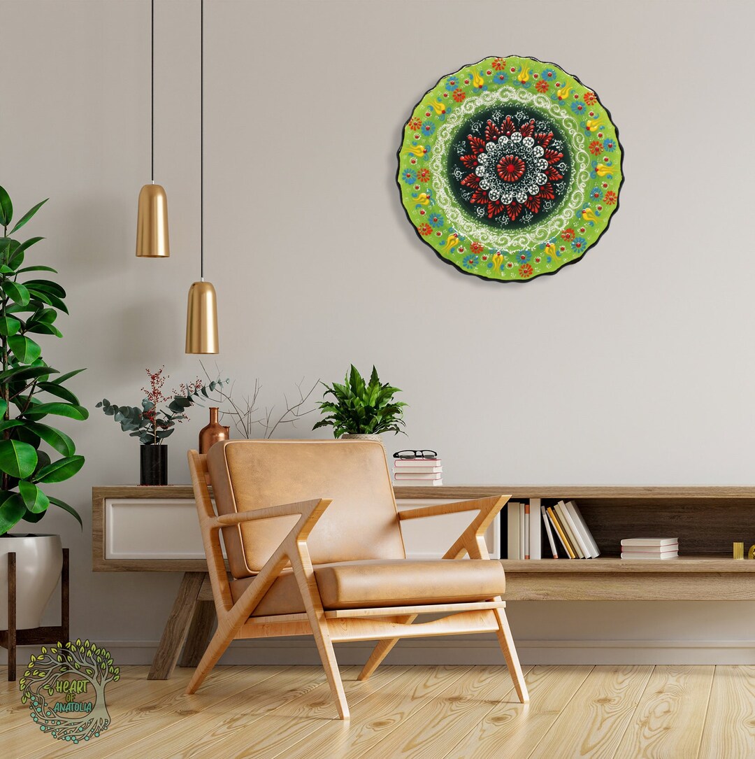 10" Large Ceramic Wall Decor Plate | Turkish Ceramic Decorative Wall ...