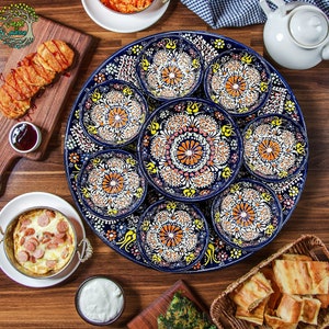 Unique Ceramic Tray Bowls Set 9 Pieces Prep Soy Sauce Tapas Dinnerware ...