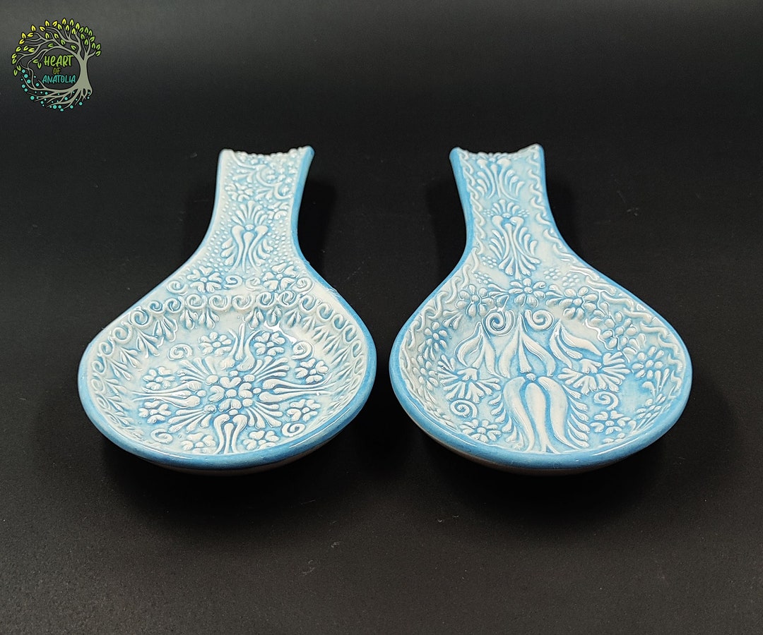Unique Handmade Spoon Rest | Turkish Ceramic Spoon Holder | Spoon Rest ...