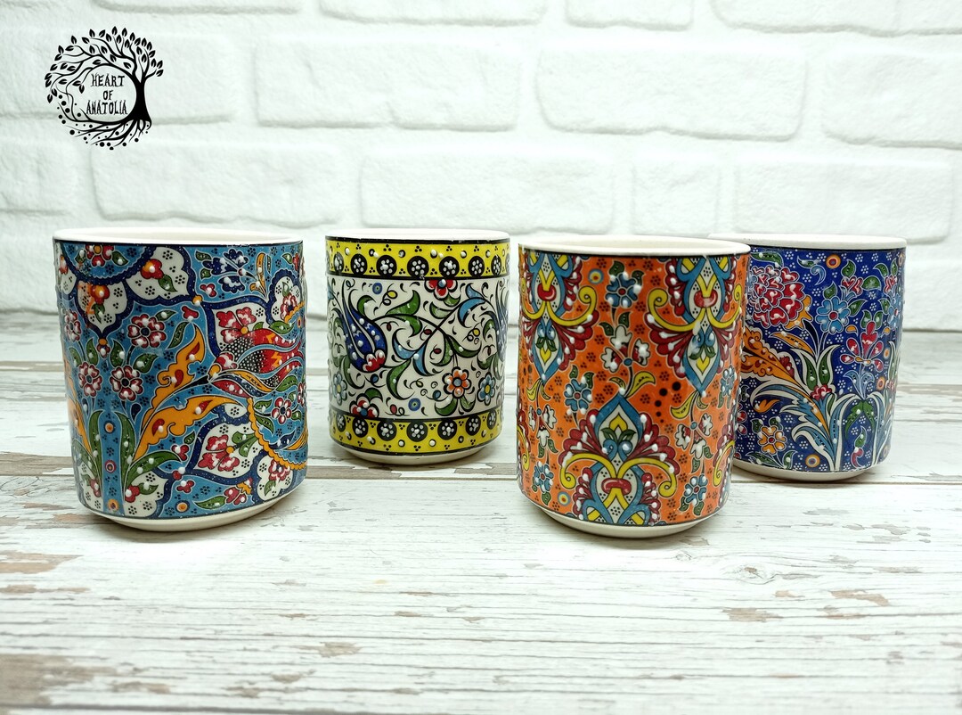 Handmade Ceramic Mug, Traditional Decorative Turkish Pottery Rustic ...