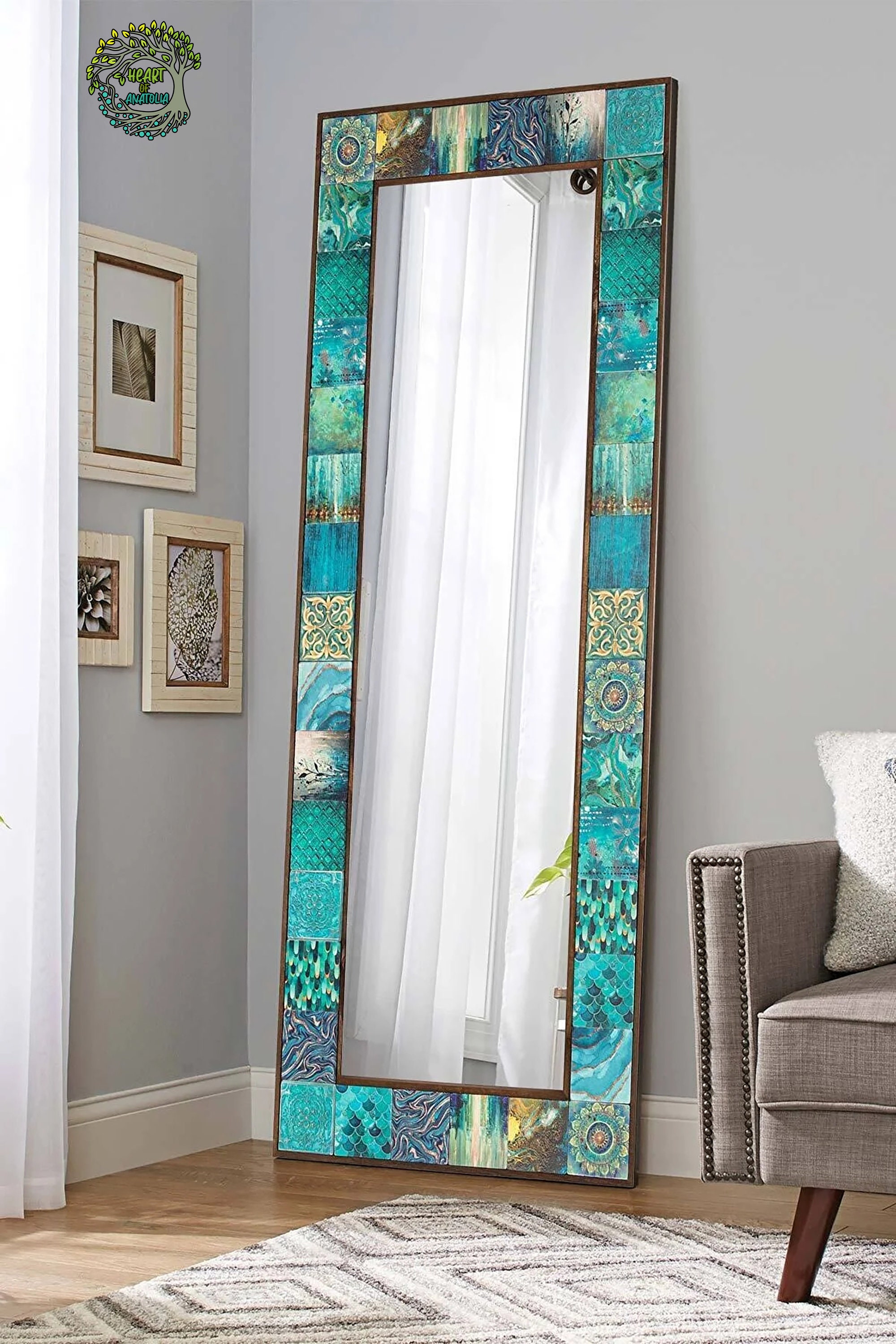 Boho Mirror Wall Decor Mirror Art Full Lenght Boho Mosaic - Etsy