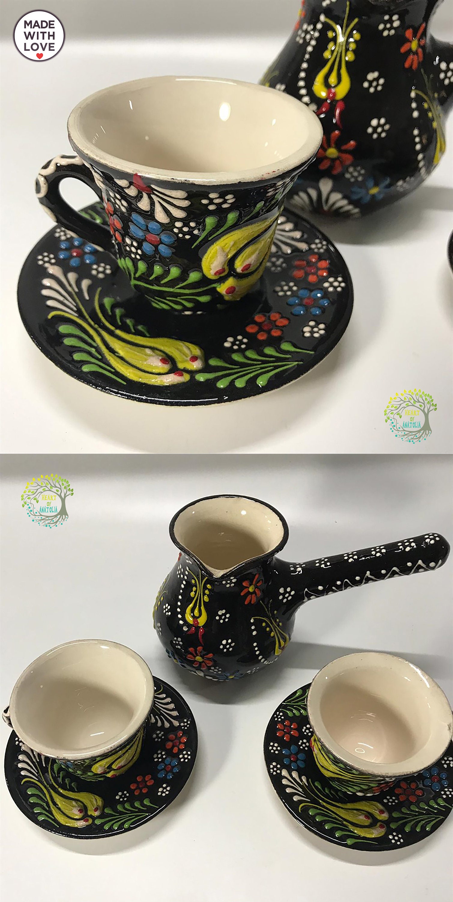 Ceramic Mug Set & Coffee Pot Turkish Coffee Espresso Cup | Etsy