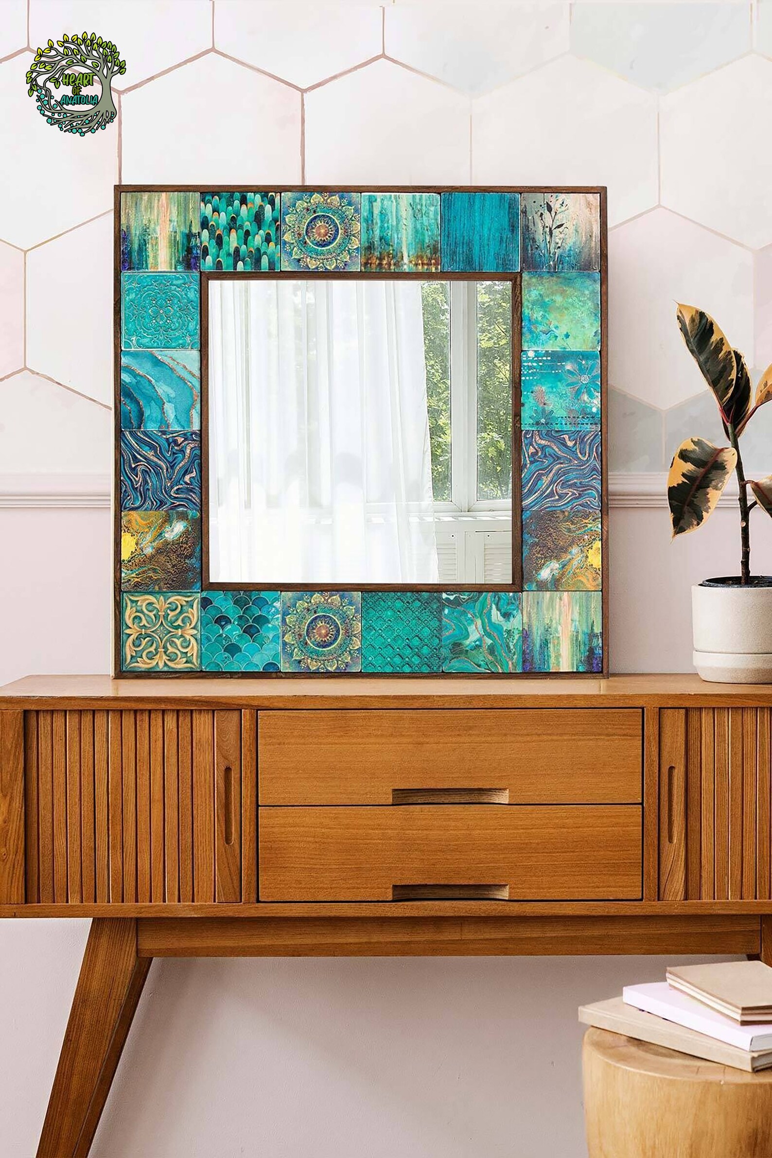 Boho Mirror Wall Decor Mirror Art Full Lenght Boho Mosaic - Etsy